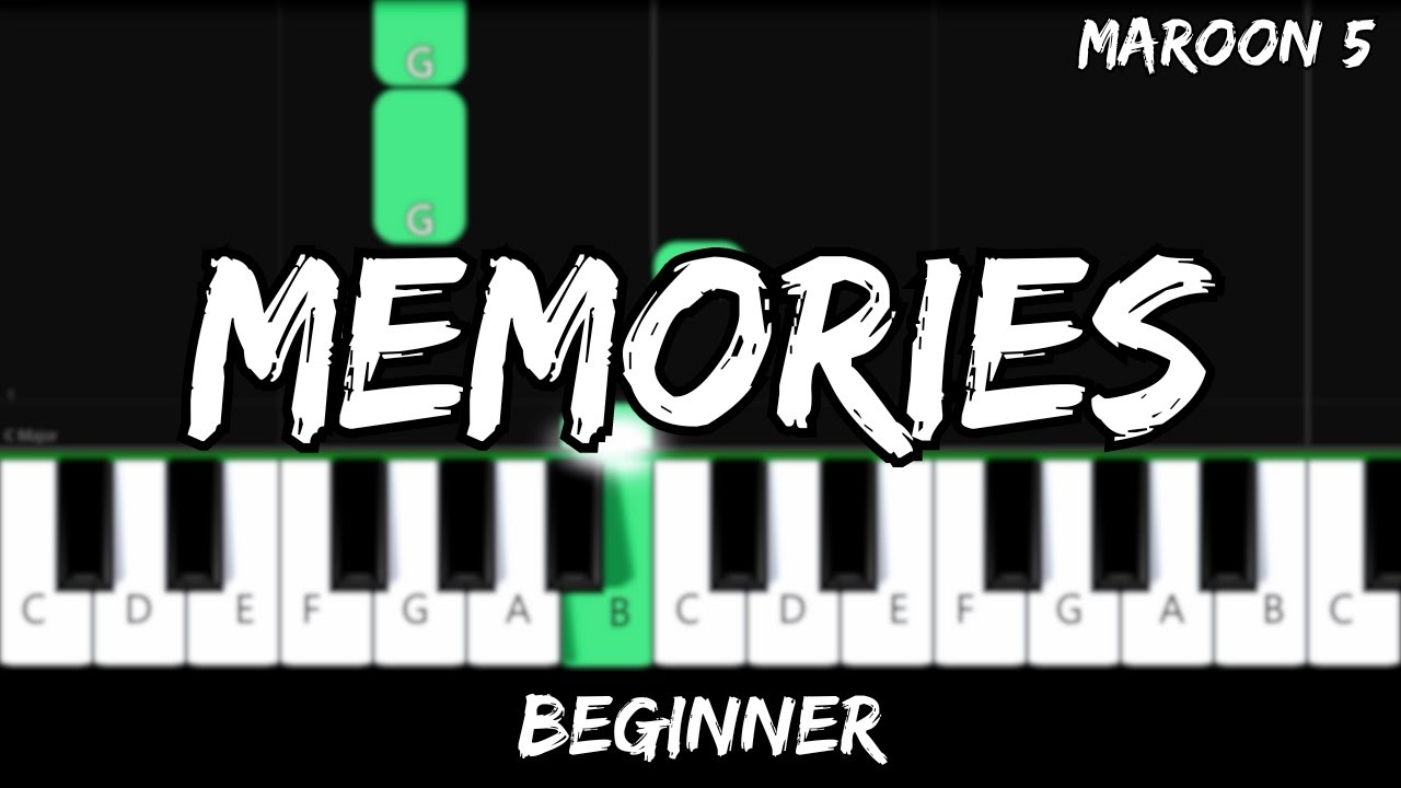 Maroon 5 - Memories - Easy Beginner Piano Tutorial - For 1 Hand - YouTube