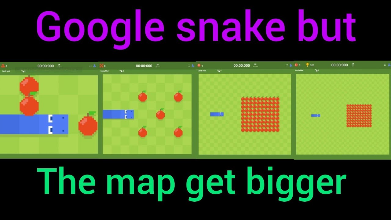 Google snake but the map get bigger - YouTube