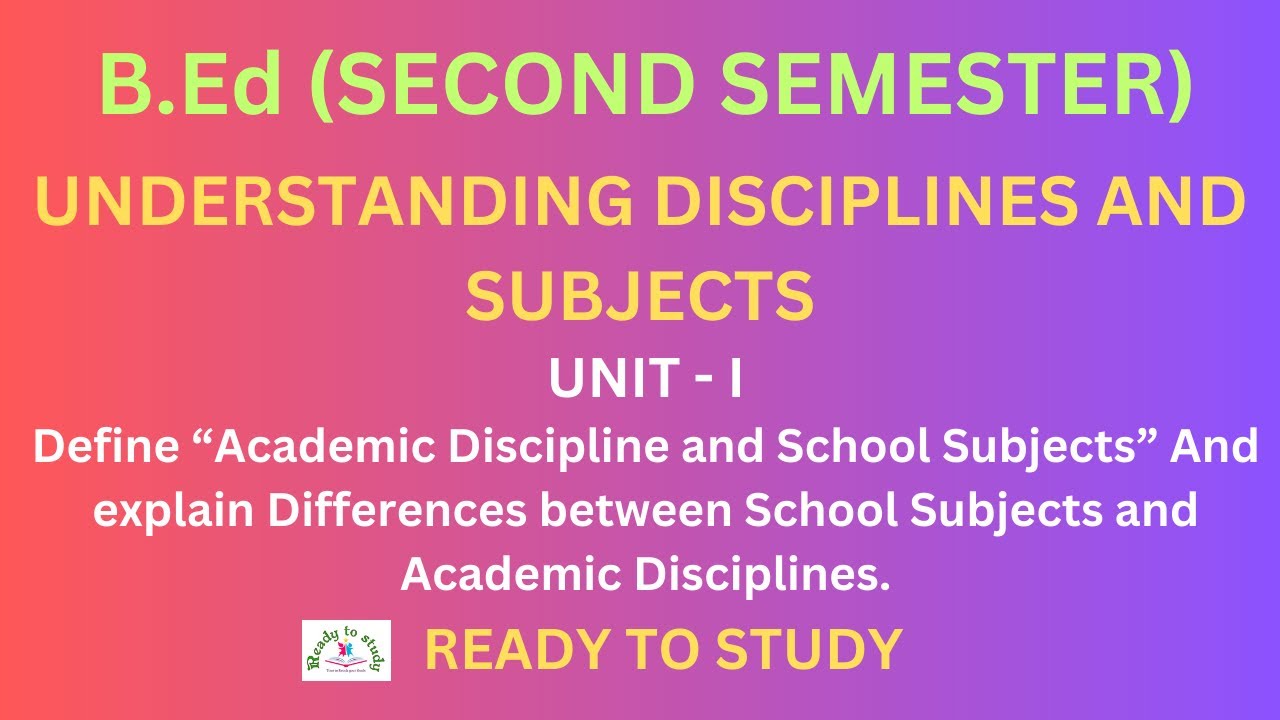 Explain Differences between School Subjects and Academic Disciplines ...