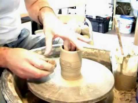 Pottery- Stamp decorated thrown pot - YouTube