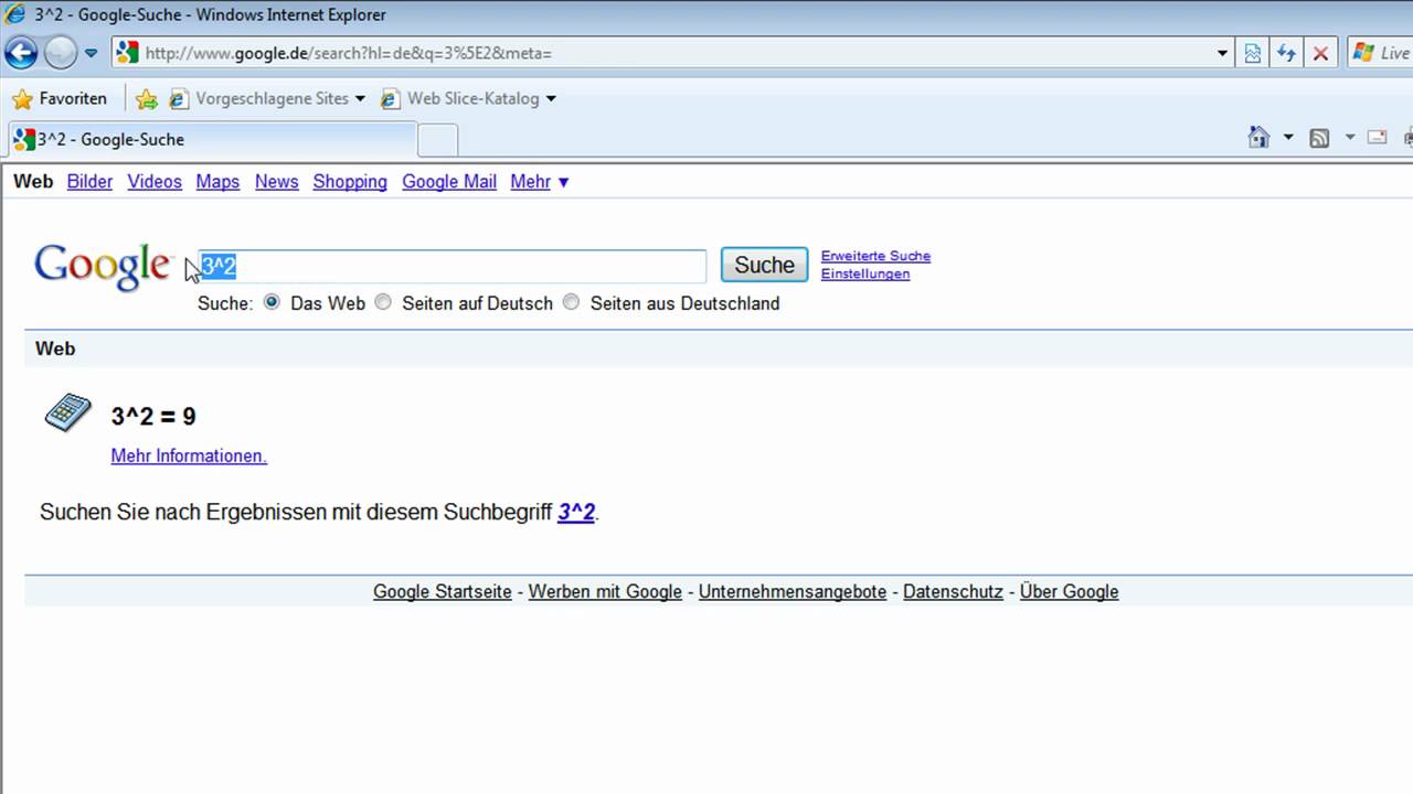 Google Suchmaschine - Rechnen mit der Google-Suche - YouTube