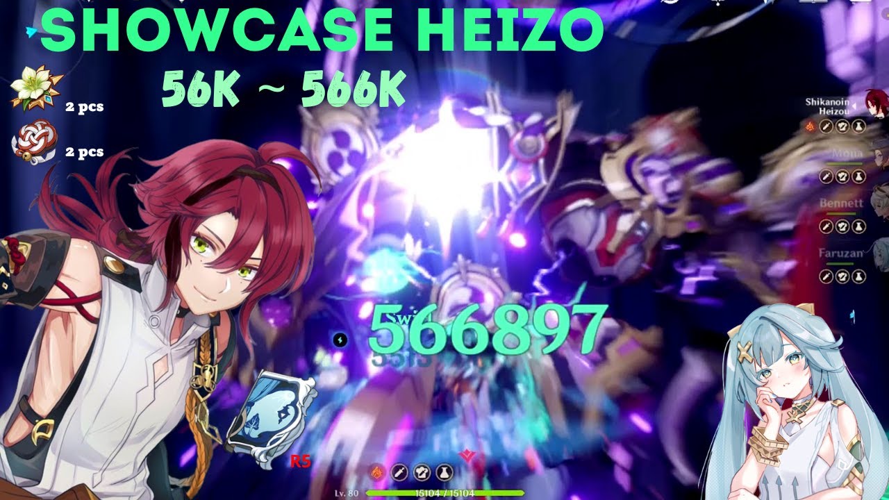 One Shot Heizo with Faruzan C0 | 56k to 566k ~ Genshin Impact - YouTube