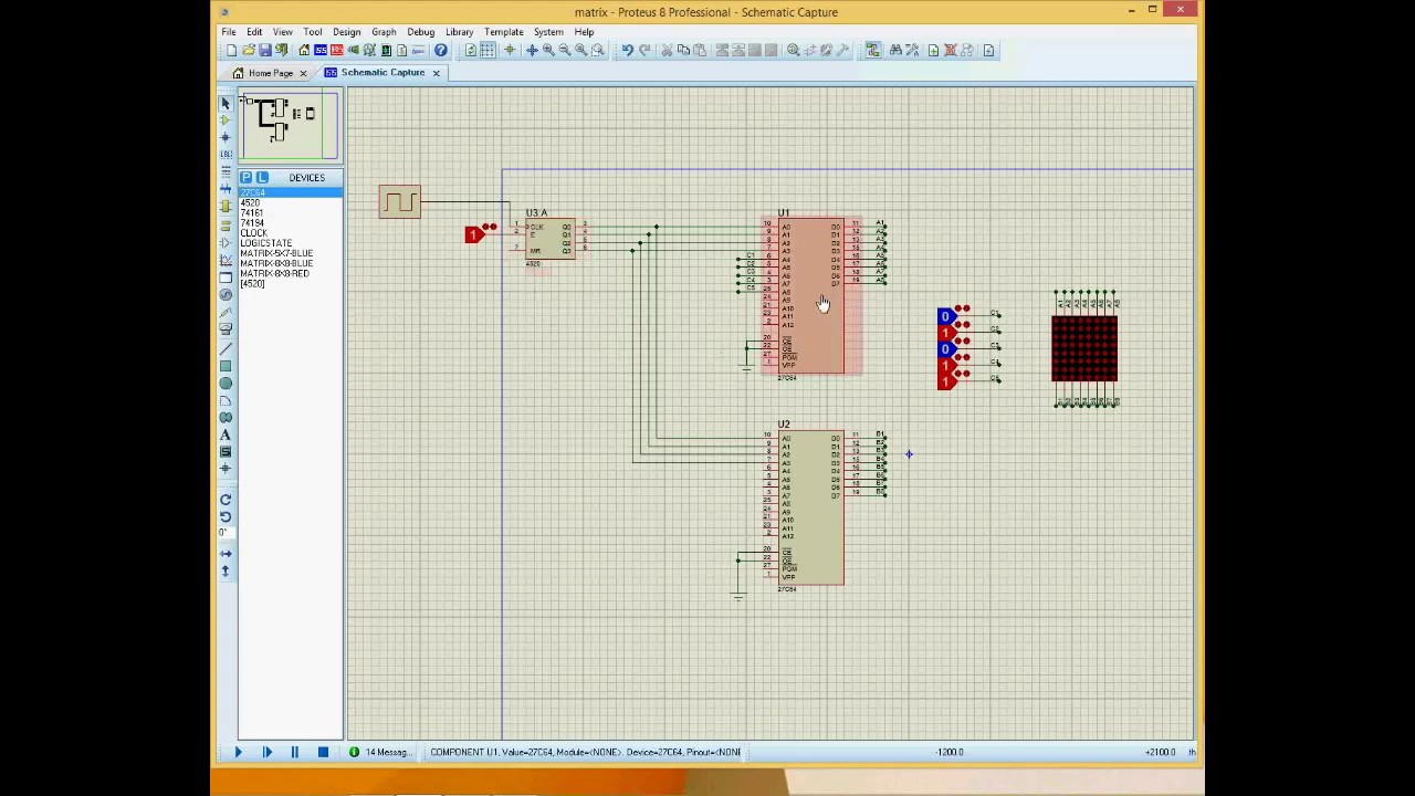 MATRIX 8X8 PROTEUS - YouTube