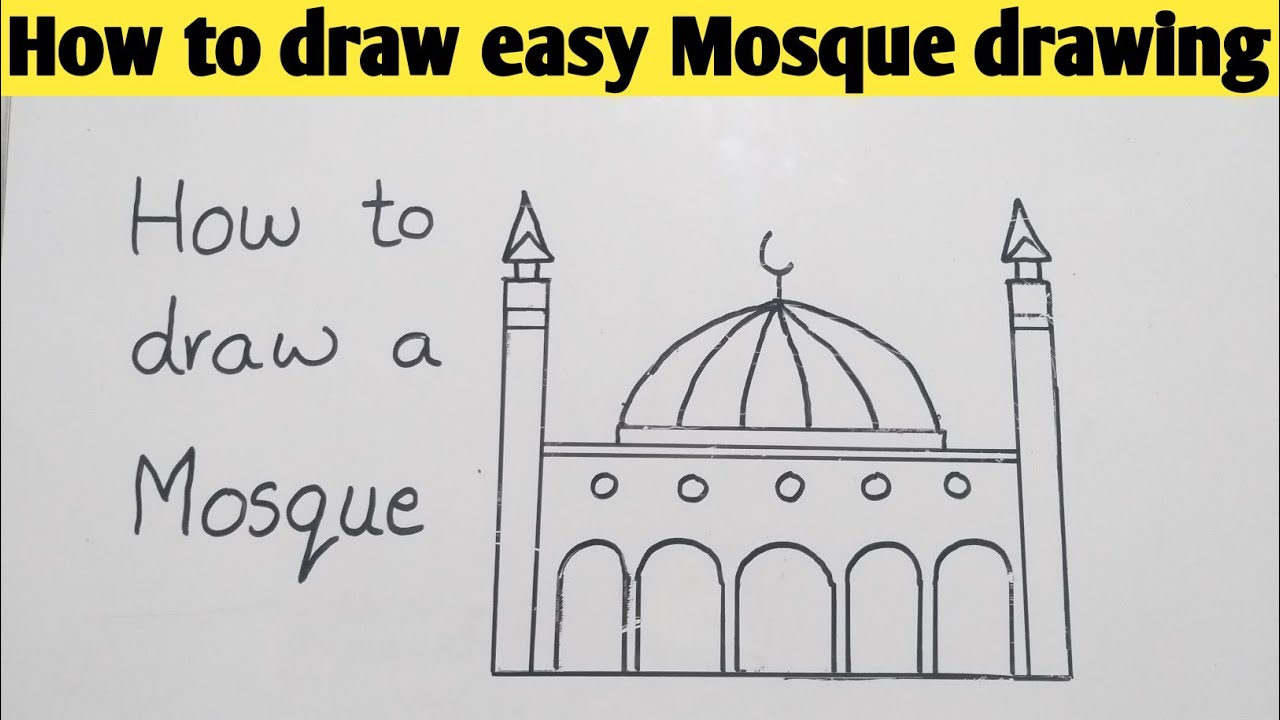 Mosque Drawing| How to draw a mosque|Drawing - YouTube