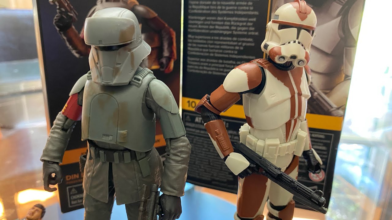 Star Wars Black Series Din Djarin (Morak) and Clone Trooper 187th ...