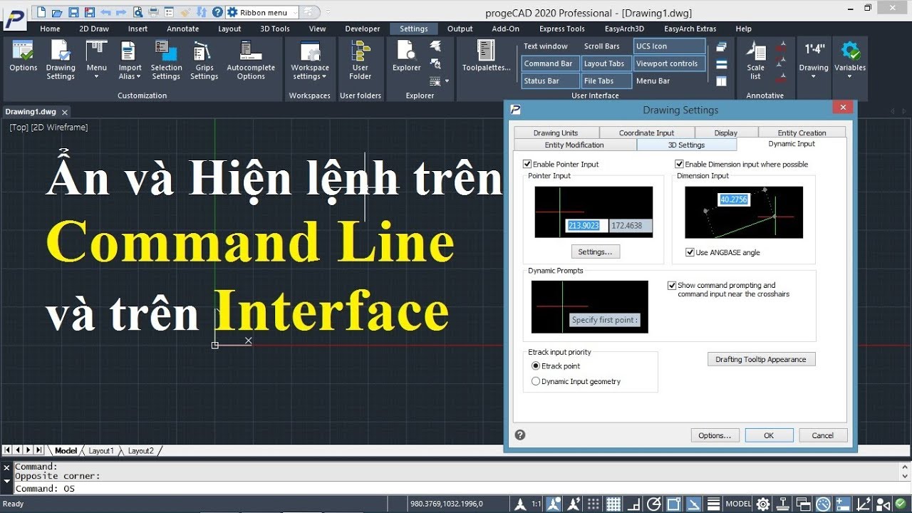 Ẩn và hiện thanh Command Line và trên giao diện Interface | Hide and ...