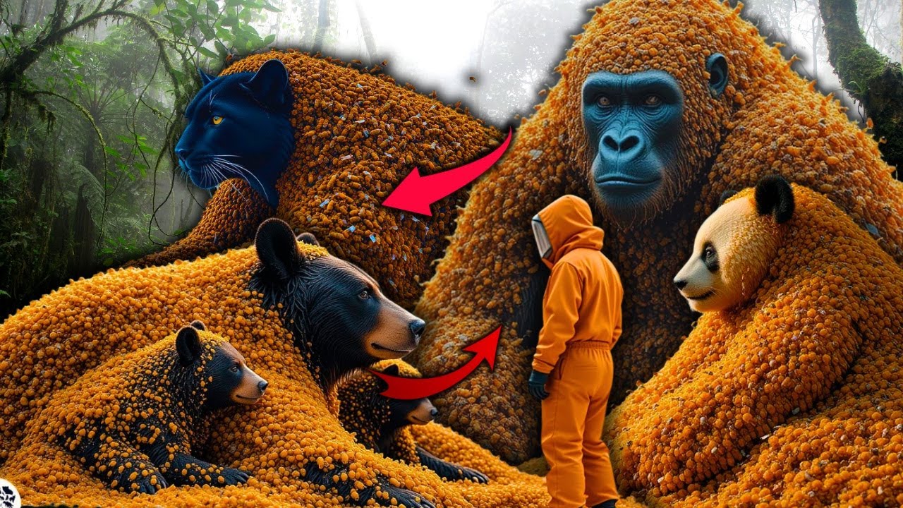 Animals covered in honeycomb-like larvae save by rescue team - YouTube