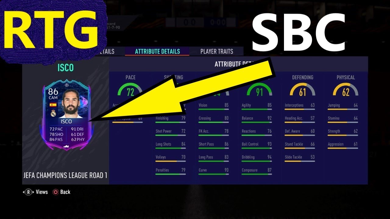 Fifa 21 Ultimate Team Road to Glory. Isco SBC solution for UEFA ...