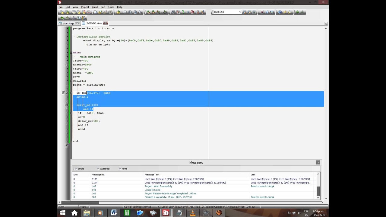 Tutorial MikroBasic 1:Contador por pulsos - YouTube