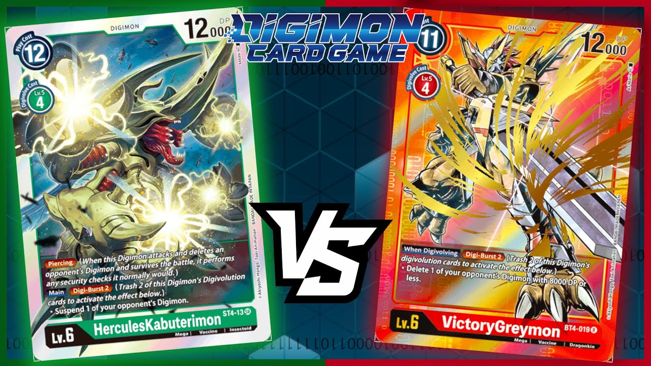 VictoryGreymon Red VS Digi-Burst Green | Digimon TCG BT4 Format - YouTube