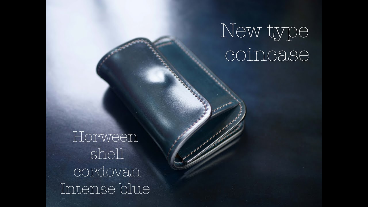 New type coin case / Horween shell corovan Intense blue - YouTube