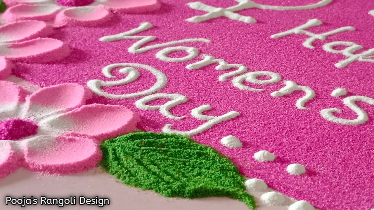 Women's day special rangoli | 8 march international women's day rangoli ...