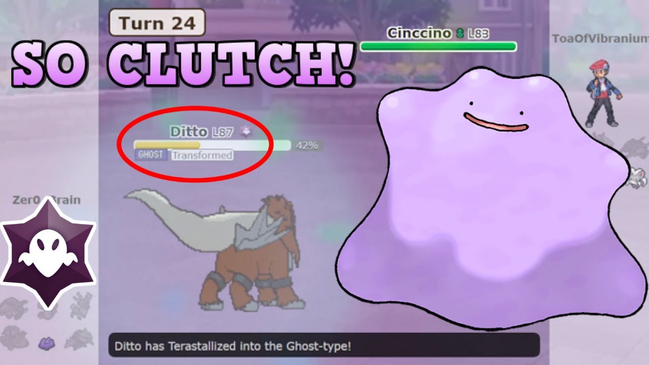 TERA GHOST DITTO WITH THE MOST CLUTCH PLAY! (Pokemon Showdown Random ...