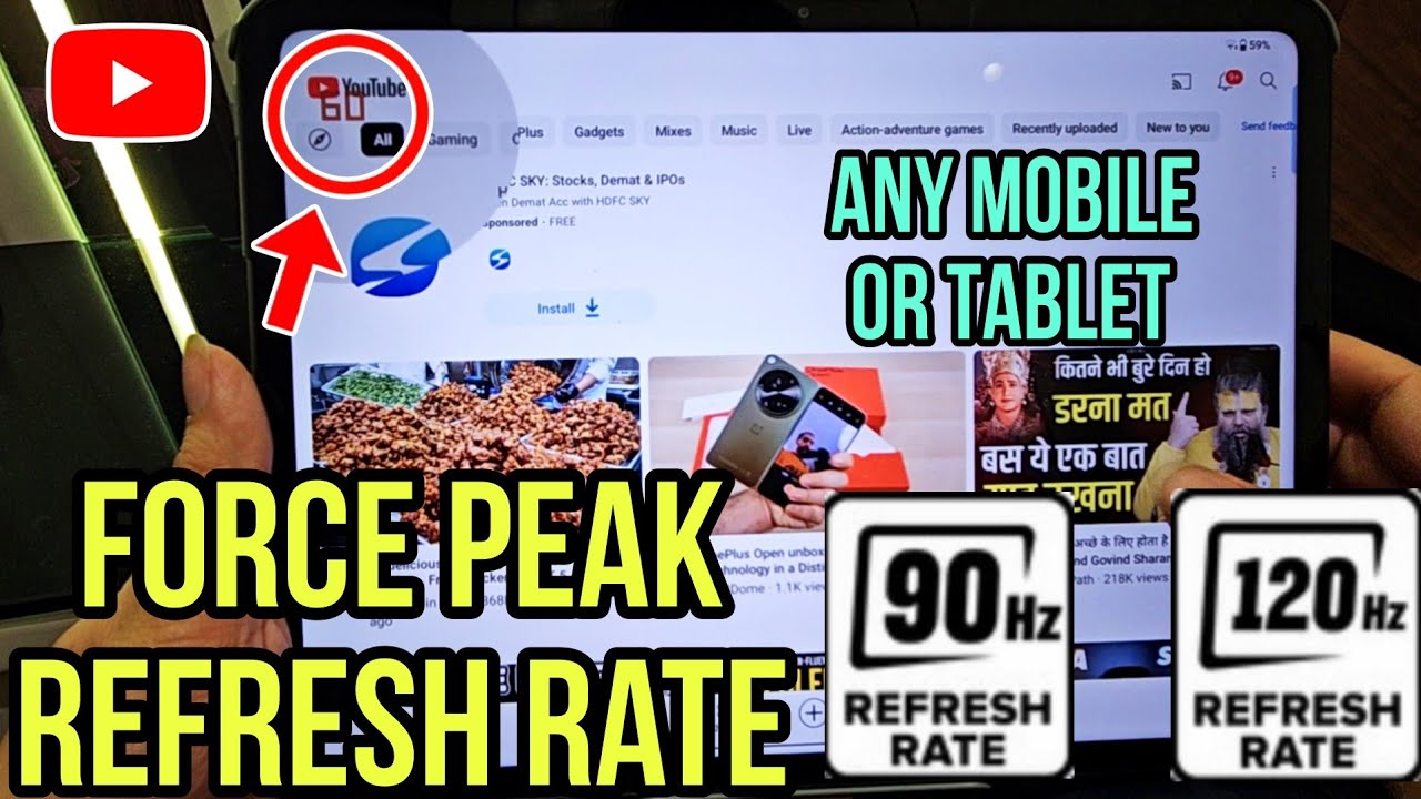 How To Enable Force Peak Refresh Rate | Force 90HZ Refresh Rate ...
