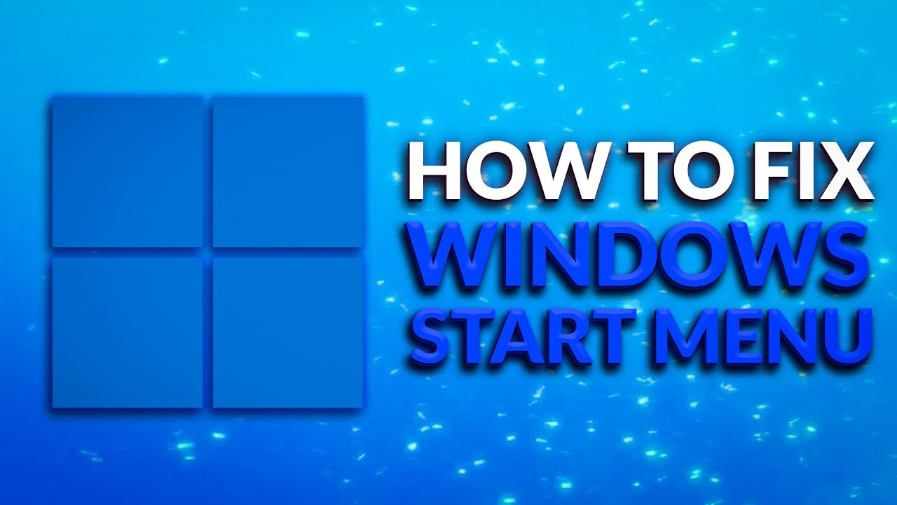 How To Fix Broken Start Menu In Windows - YouTube
