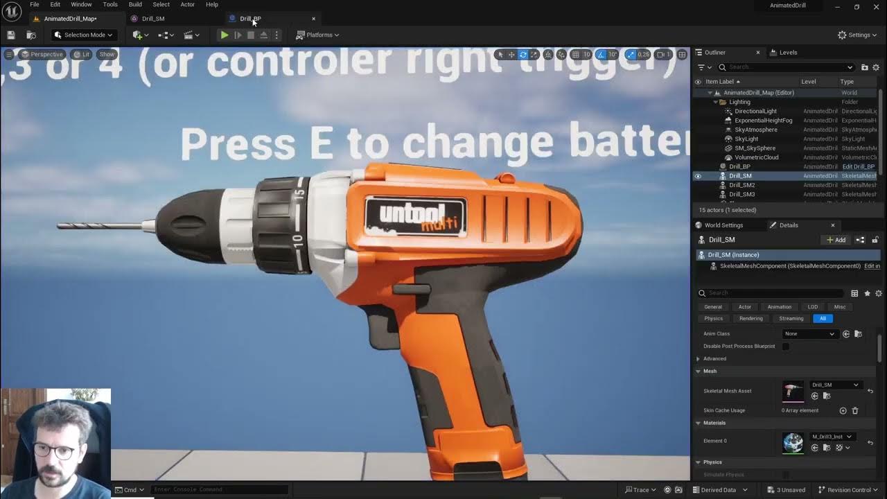 Animated Drill with Sounds - UE5 marketplace asset. - YouTube