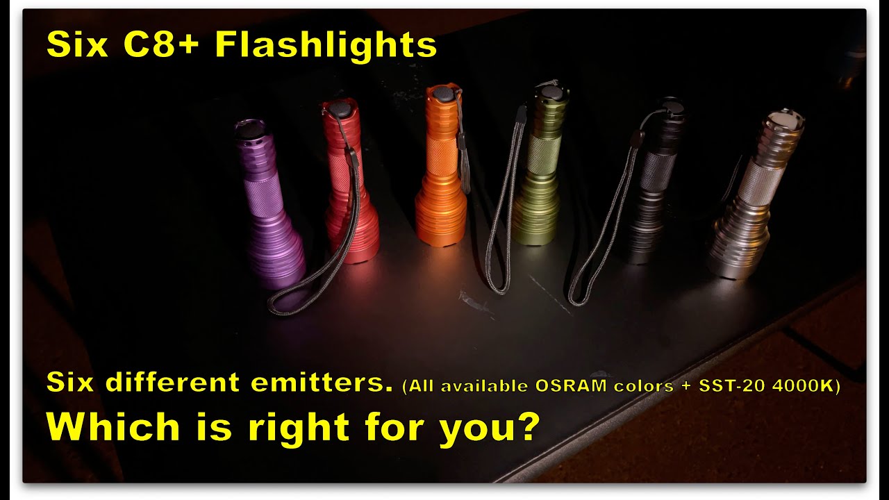 C8+ in all OSRAM colors (W1 in blue, red, amber, green, white) - YouTube