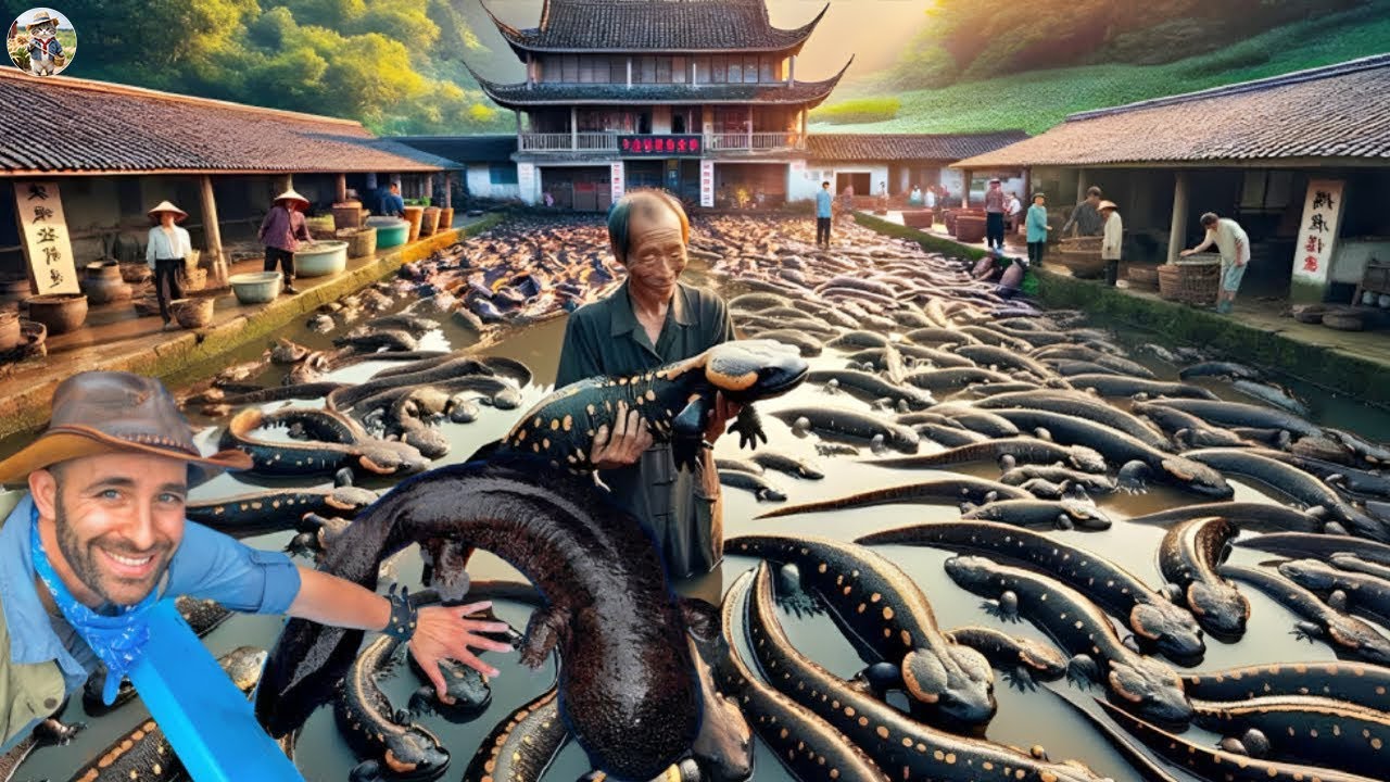 China Salamanders Farming - How Farmers Raise, Harvest and Process ...