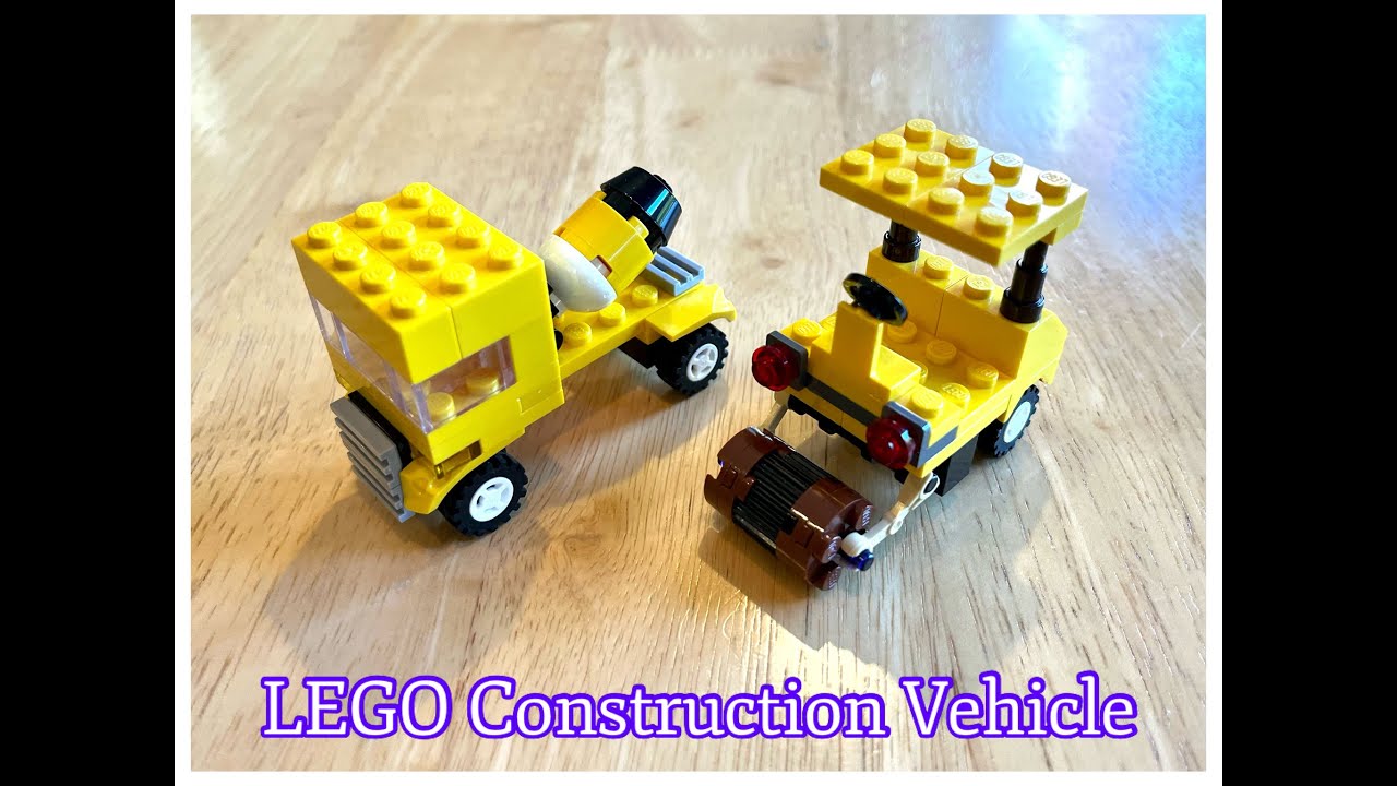 LEGO Construction Vehicle -- Cement Mixer & Road Roller MOC 樂高工程車 - YouTube