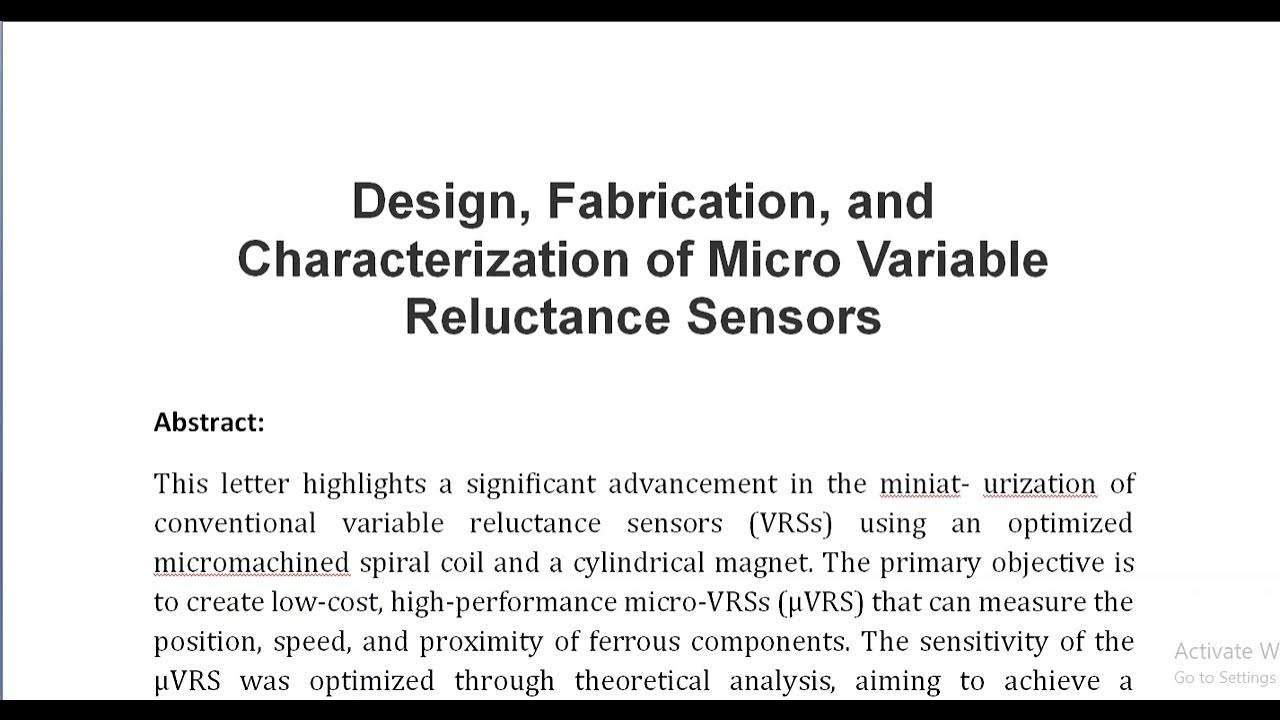 Design, Fabrication, and Characterization of Micro Variable Reluctance ...