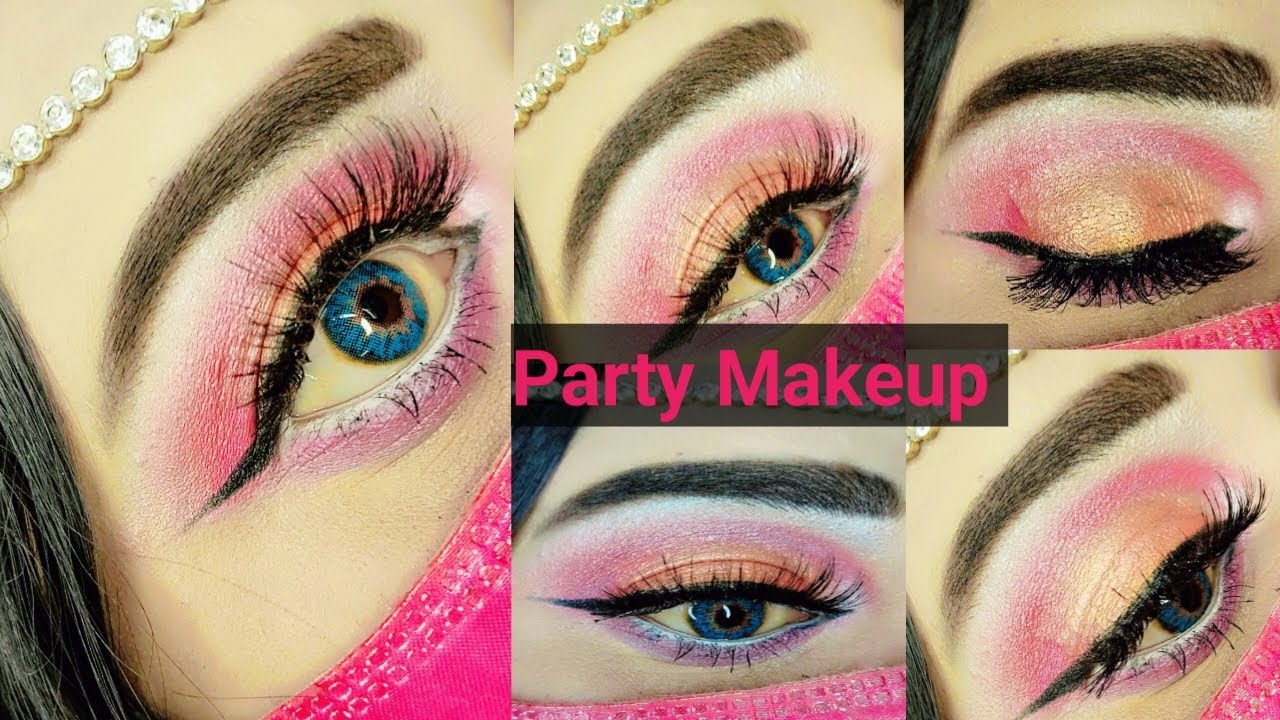 Party Makeup Look| Pink & Orange Party Makeup| Makeup For Pink Dress ...