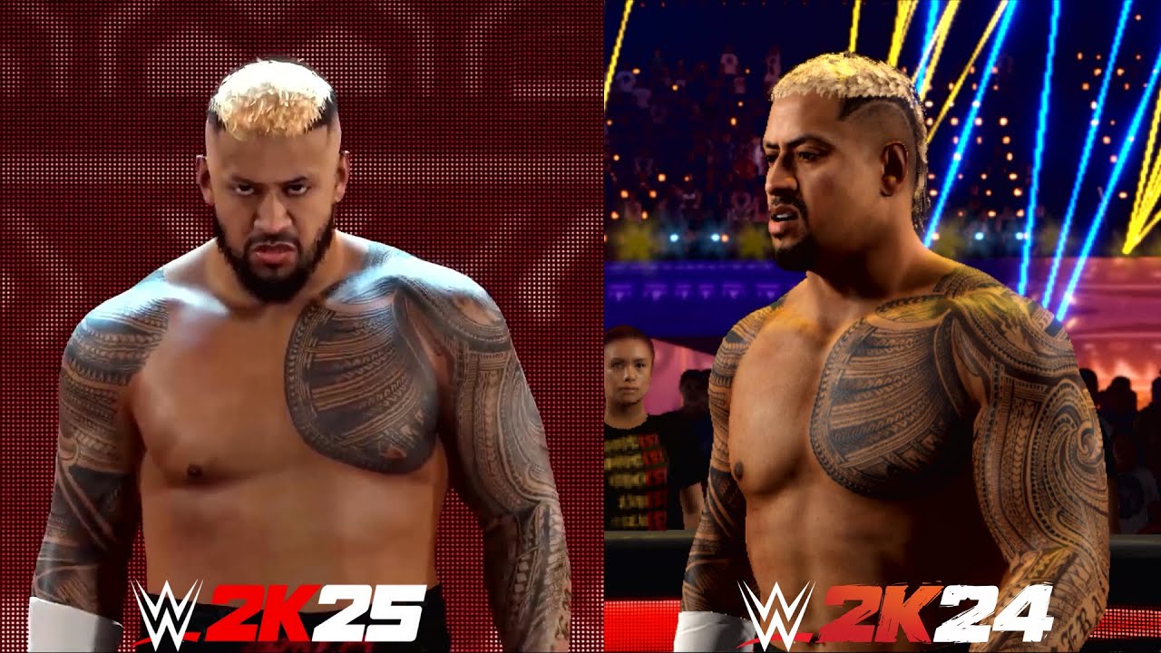 Solo Sikoa WWE 2K25 Entrance vs WWE 2K24 Entrance & Model Comparison ...