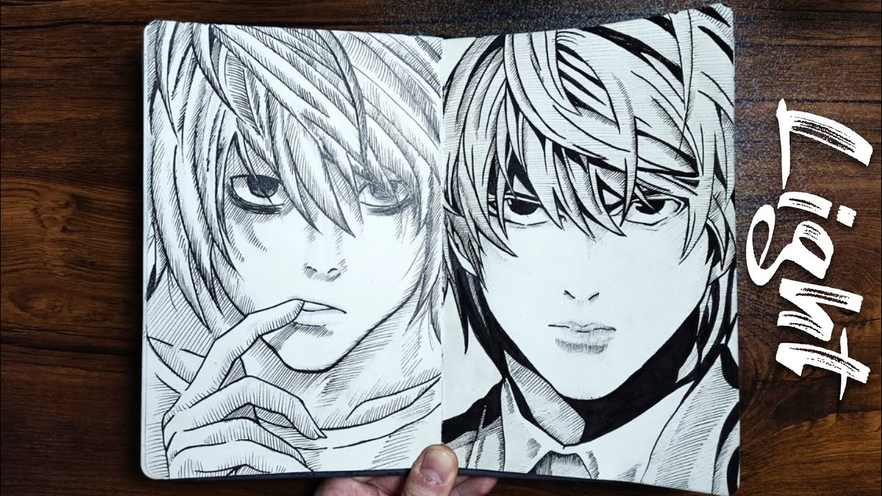 Drawing LIGHT YAGAMI 📓😈 - Death Note - YouTube