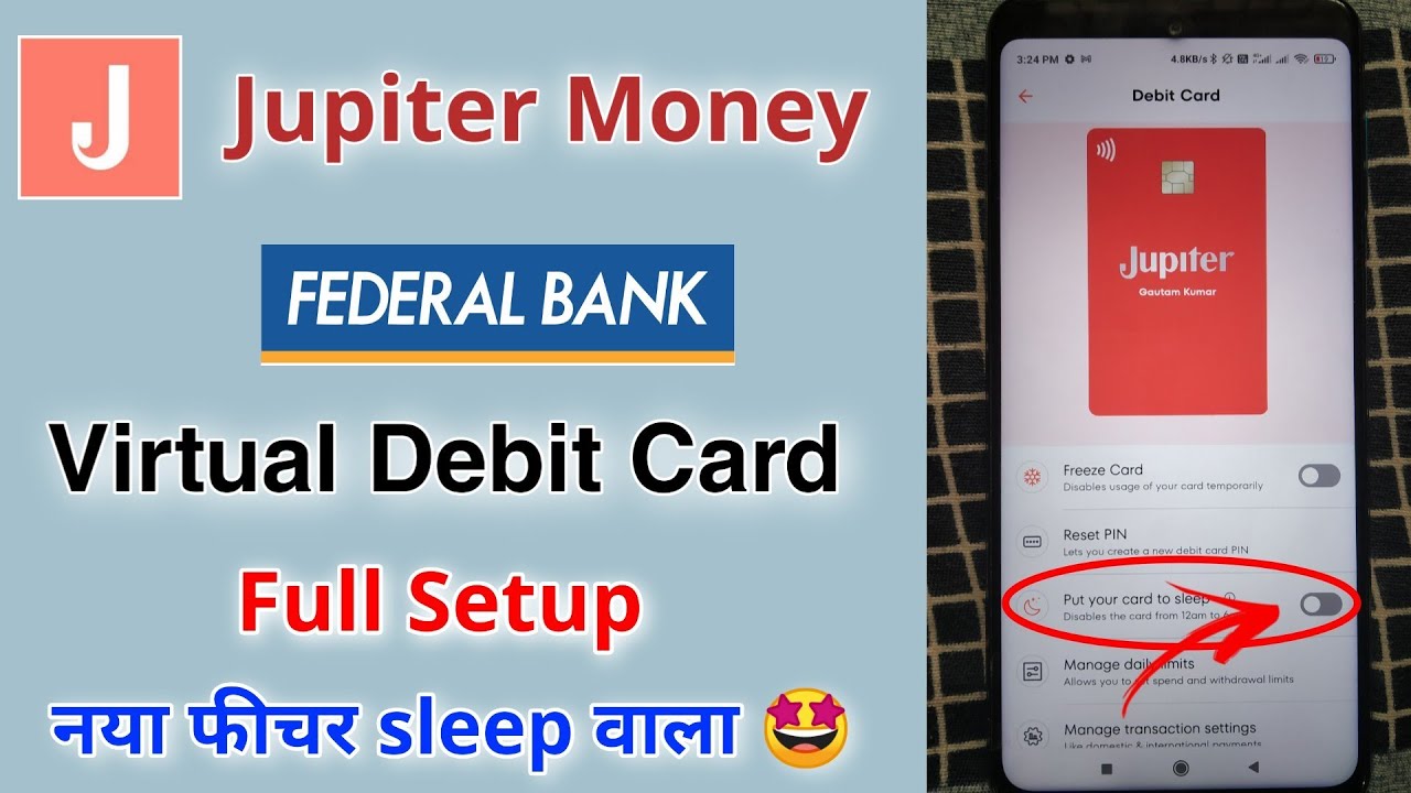 Jupiter money Debit card exclusive setting 😍 | Jupiter federal bank ...