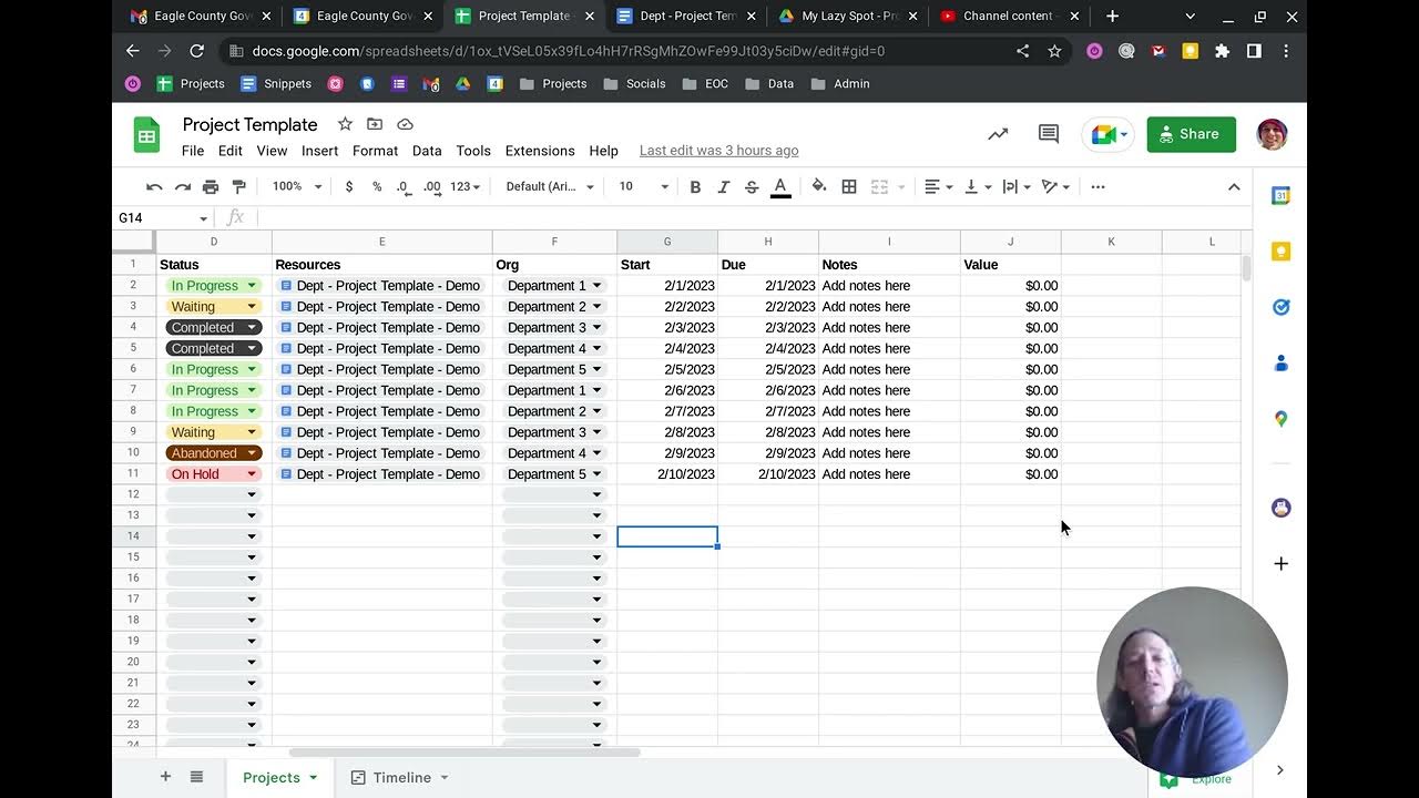 My Lazy Spot - Google Workspace - SIMPLE Project Tracker/Project Management Tool using Sheets ...