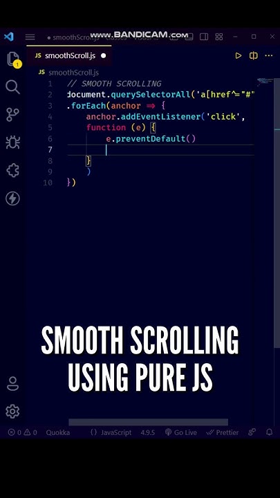 😍😍 Smooth Scrolling Using Pure Javascript Es6 Shorts Javascript Programming Coding Youtube