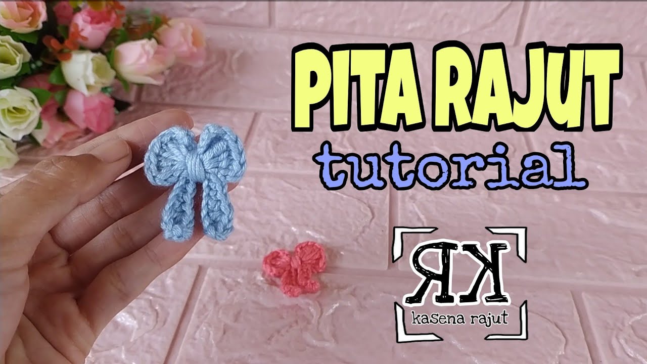 Tutorial merajut ll cara membuat pita rajut mini - YouTube