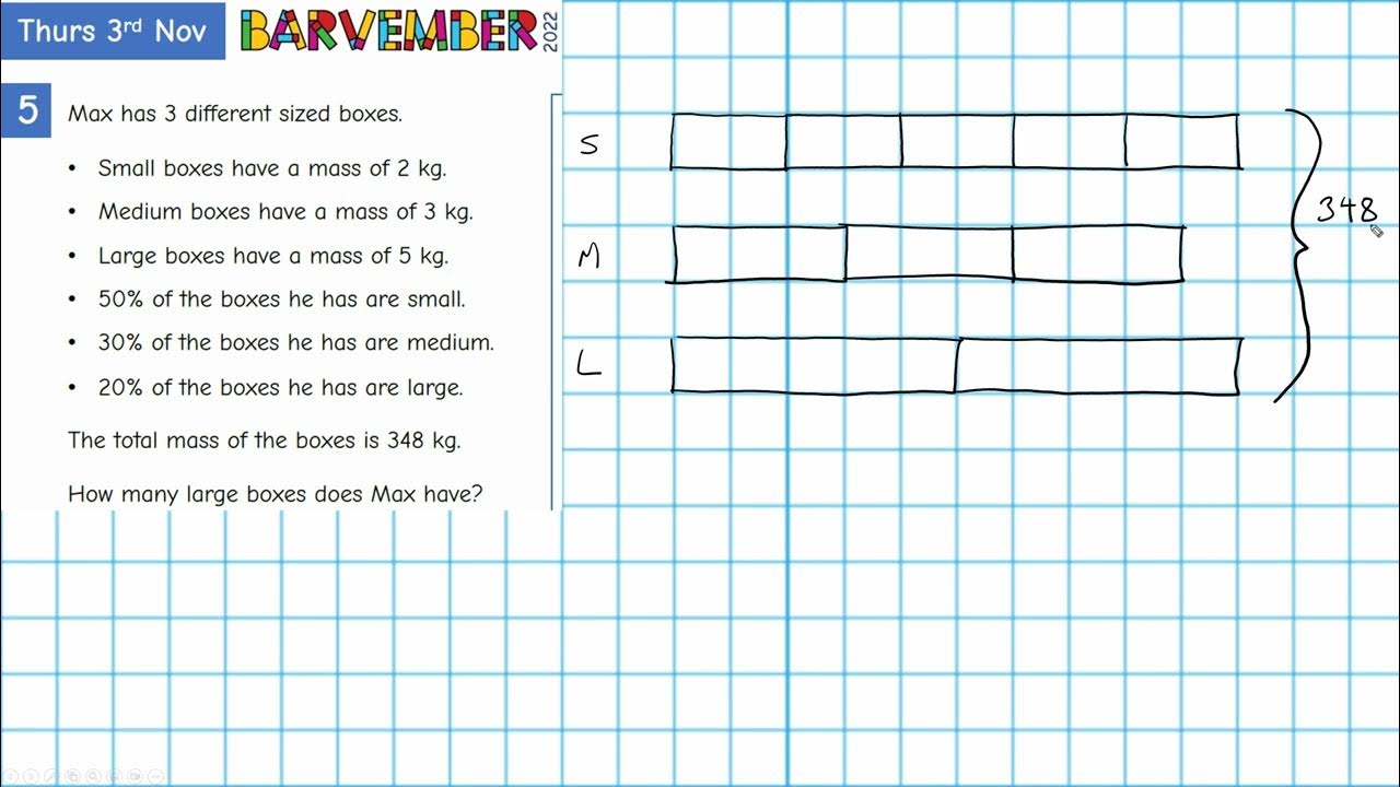 Bar Model Solution to a word problem 3 Nov 2022 Barvember - YouTube