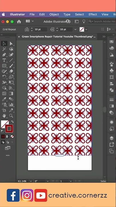 How To Create Seamless Pattern in Adobe Illustrator #shorts - YouTube
