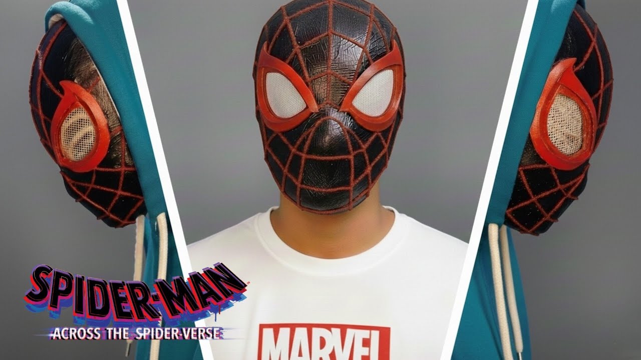 How to make a Cardboard Miles-Morales Spiderman mask DIY!! - YouTube