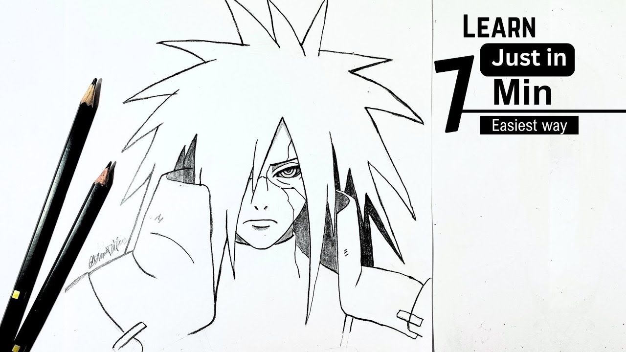 How to draw Madara Uchiha step by step | Anime drawing tutorial for ...