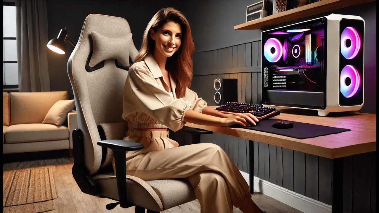 🎧 GTPLAYER Gaming Chair with Speakers | Best Beige Gaming Chair 🕹️ ...