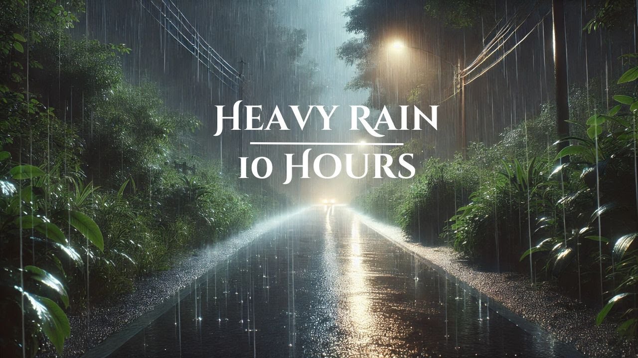 Heavy Rain Sounds 10 hours | Sleep, Study, Focus - YouTube
