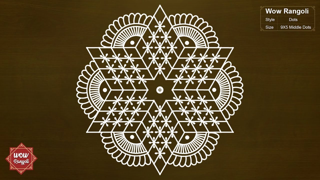 Easy Star Rangoli 9X5 | Star Muggulu | Easy Star Kolam | Wow rangoli ...