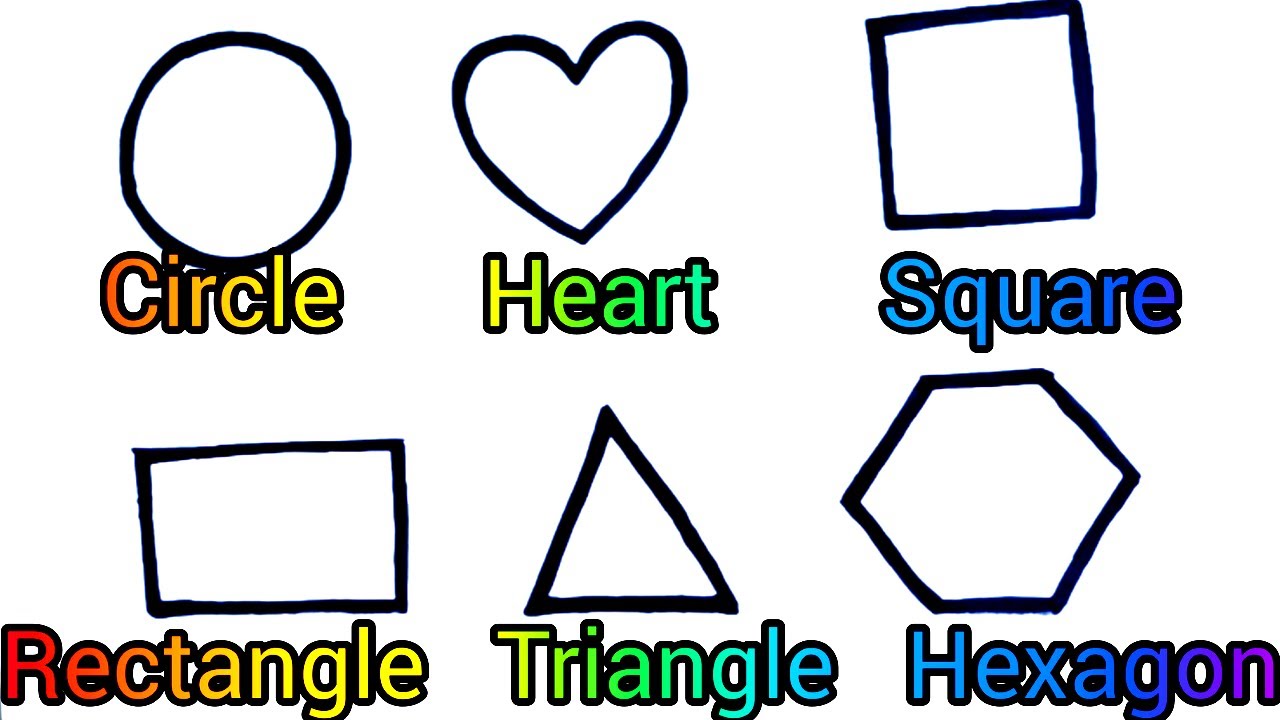 How to draw & color easy Shapes with Name for kids & toddlers - YouTube