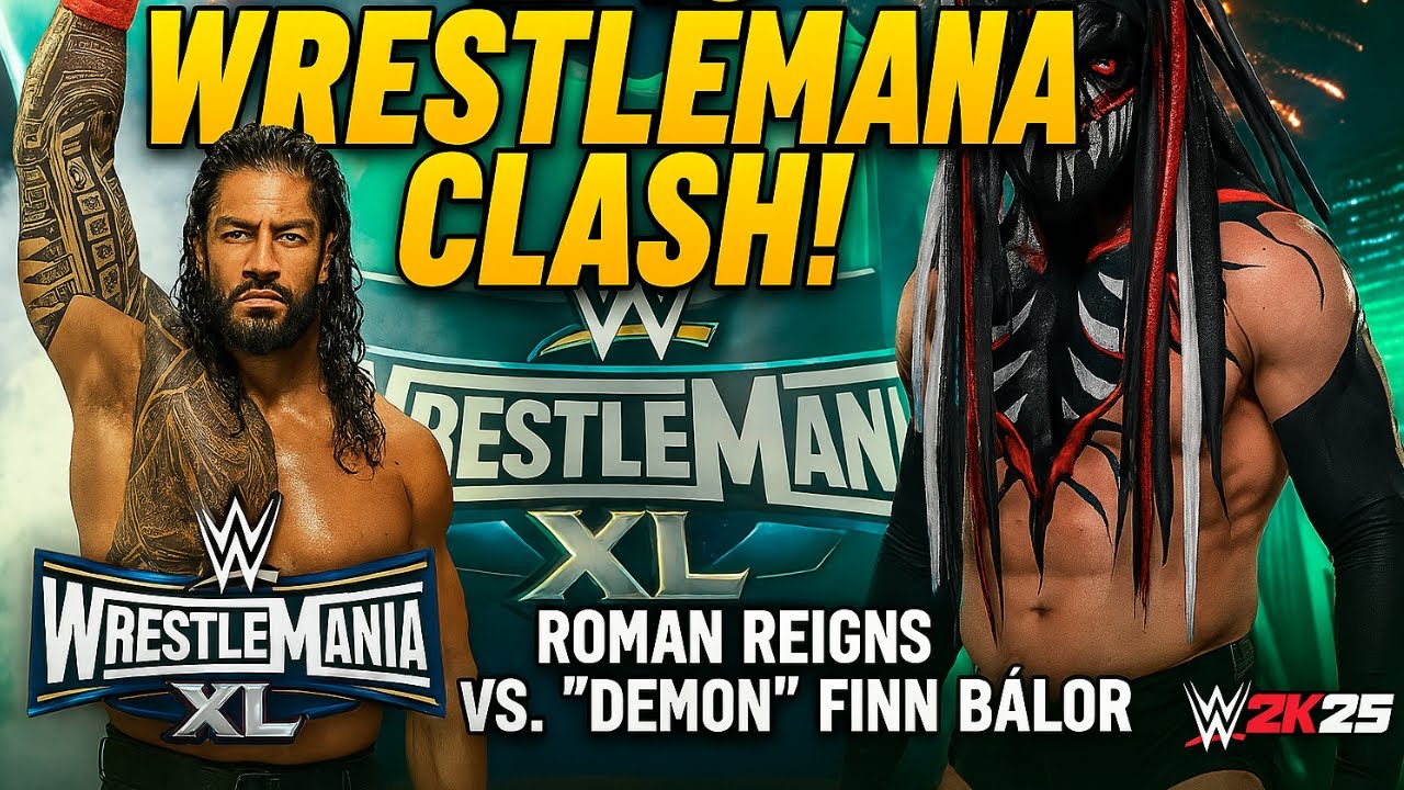 🔥 “DEMON” FINN BALOR vs ROMAN REIGNS – WrestleMania WAR! | WWE 2K25 ...