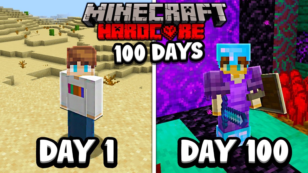 I Survived 100 Days In Hardcore Minecraft Youtube
