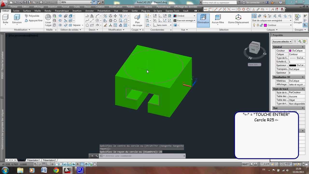 Tutoriel sur AutoCad 2013 - YouTube