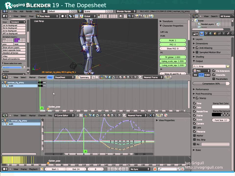 Character animation in Blender 2.5 with the Norman Rig - Video Manual ...