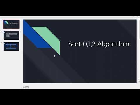 Sort 0 1 2 Algorithm or Sort Colors | Leetcode 75 | MEDIUM - YouTube