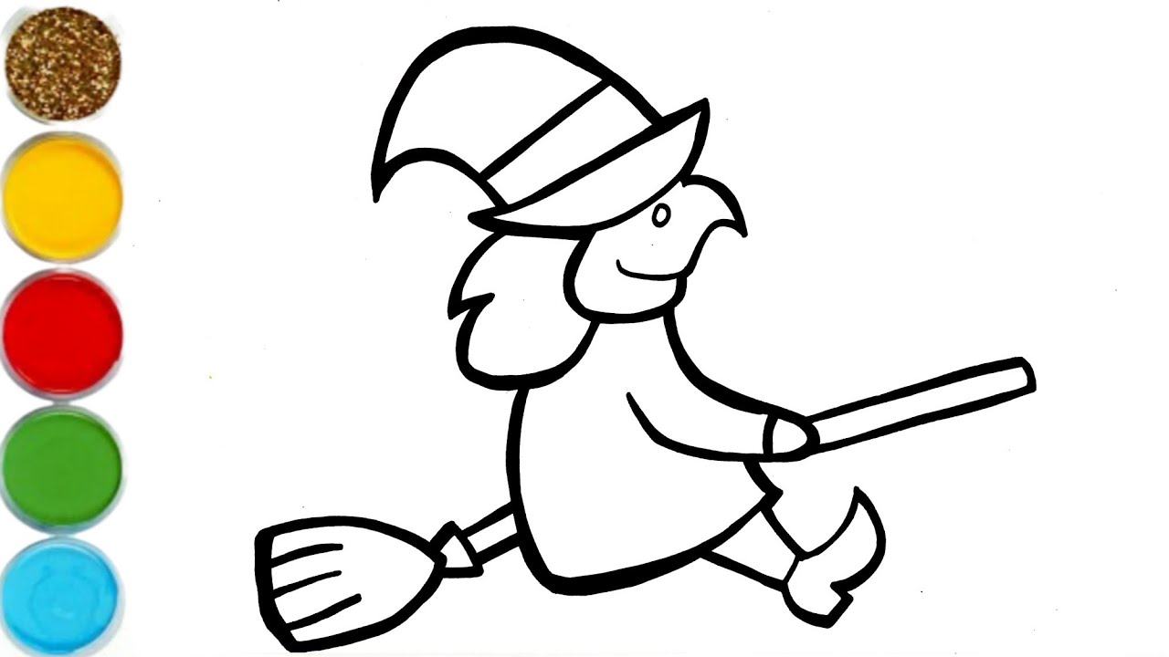 How to Draw Witch for Kids and Toddlers! | Witch Drawing - YouTube