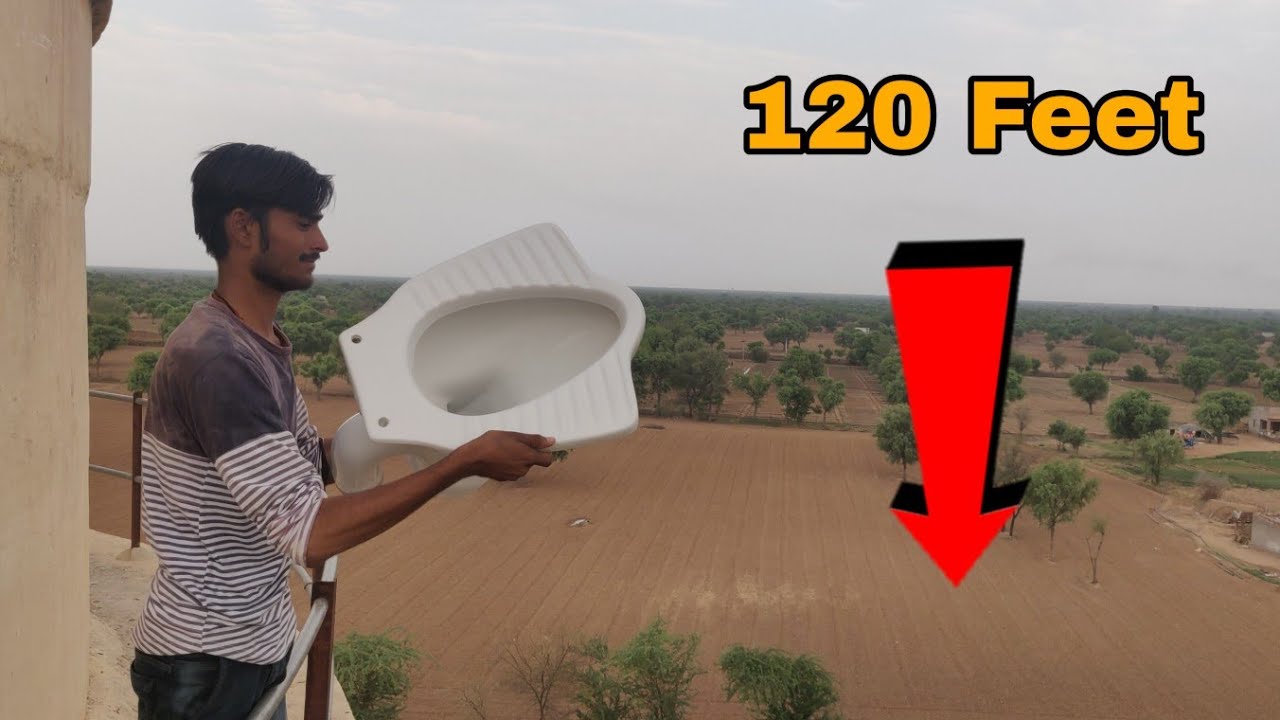 Dropping Toilet Seat From 120 Feet Height || Toilet Seat vs 120 Feet ...