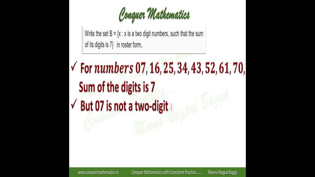 Writing a Set in Set Builder to Roster Form - Class 11 Mathematics ...