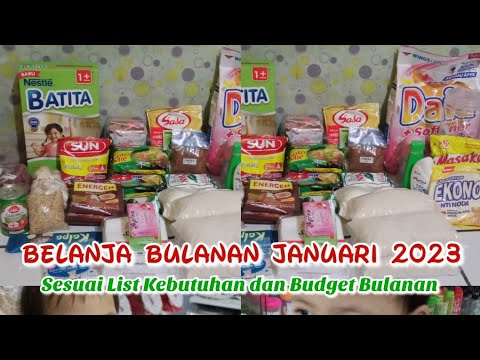 Belanja Bulanan Januari 2023 || Sesuai list kebutuhan dan budget ...