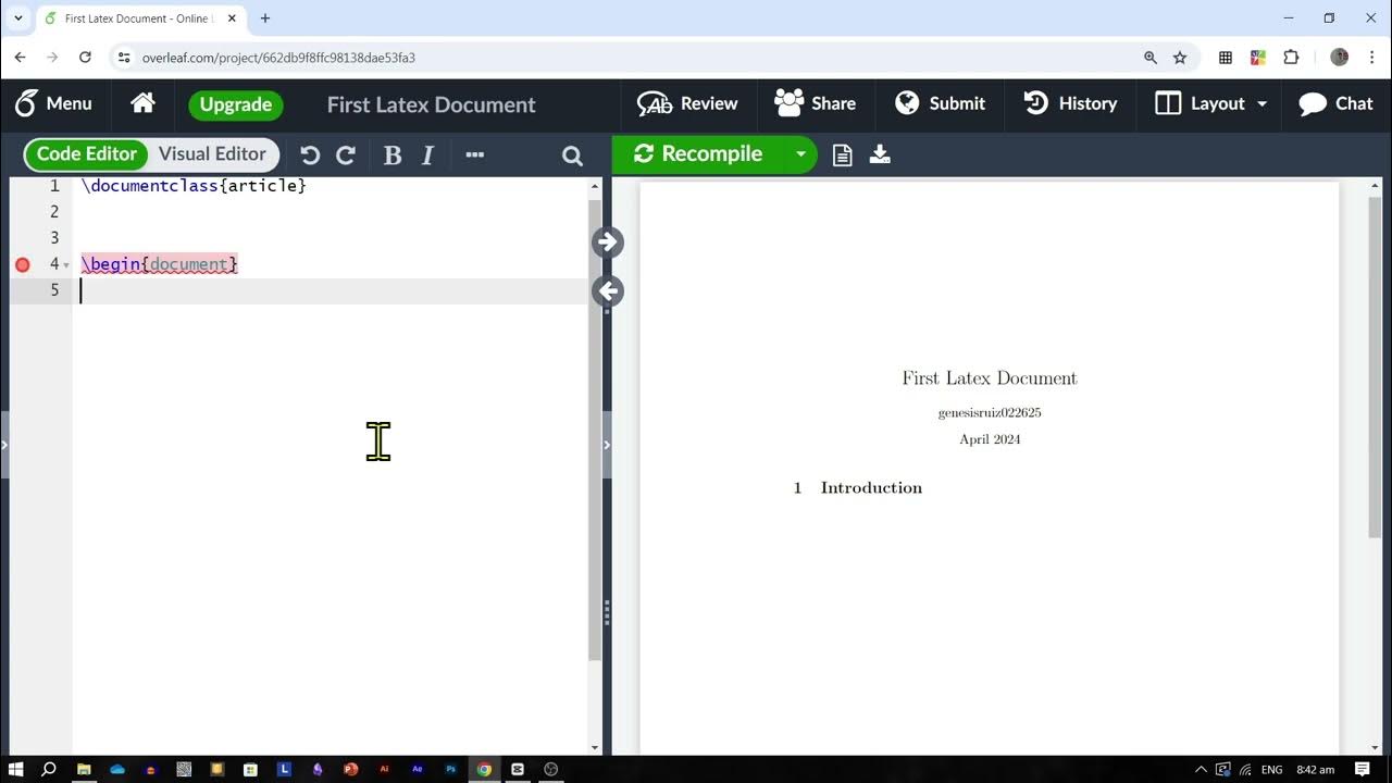 Starting Your First LaTeX Document - YouTube