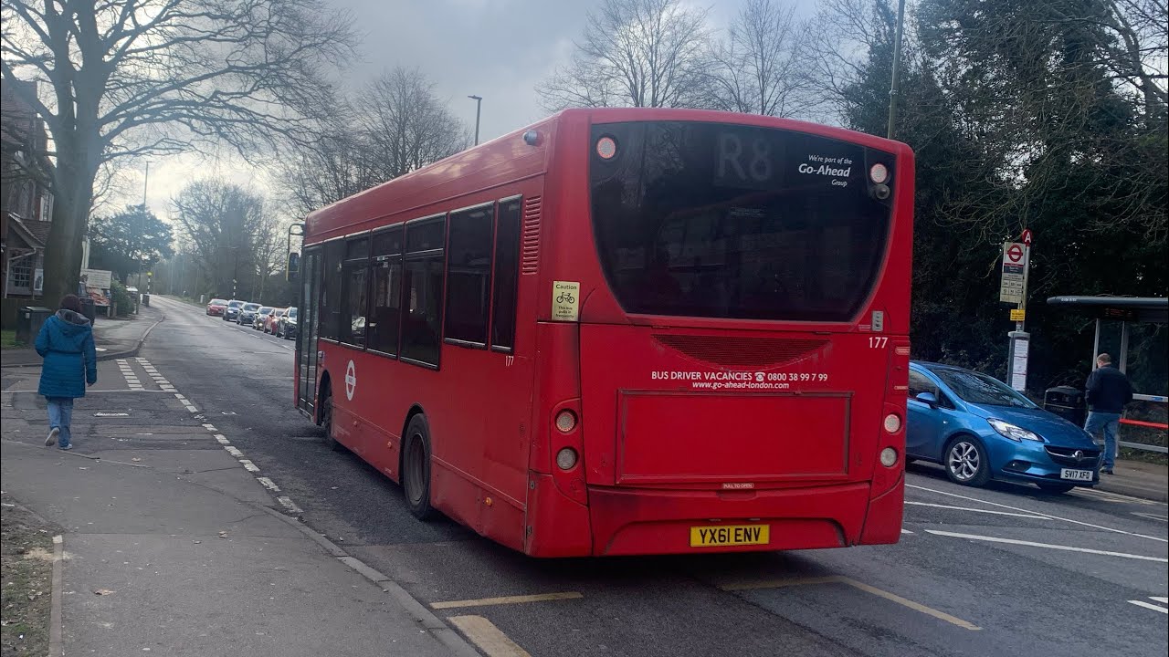 VERY TIGHT ROADS | Journey on route R8 (177) (YX61ENV) | GAL Metrobus ...